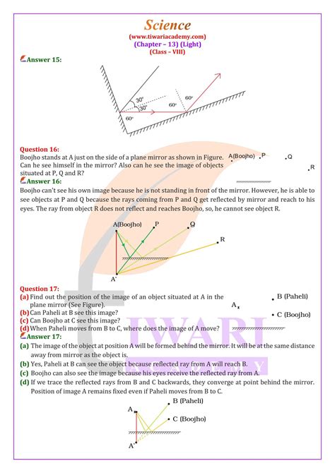 Ncert Solutions For Class 8 Science Chapter 13 Light