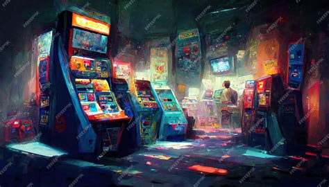 Premium Photo Arcade Video Game Concept Art Illustration
