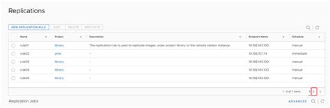 The Second Page Can Not Be Clicked In Replication Policy Table · Issue 3982 · Goharborharbor