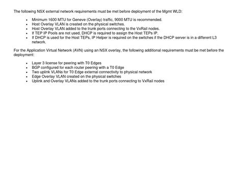Nsx Mgmt Wld Physical Network Requirements Vmware Cloud Foundation On Vxrail Architecture