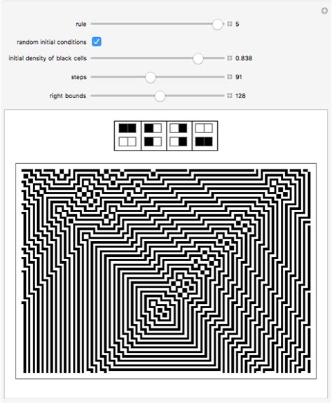 Two Color Block Cellular Automata Wolfram Demonstrations Project