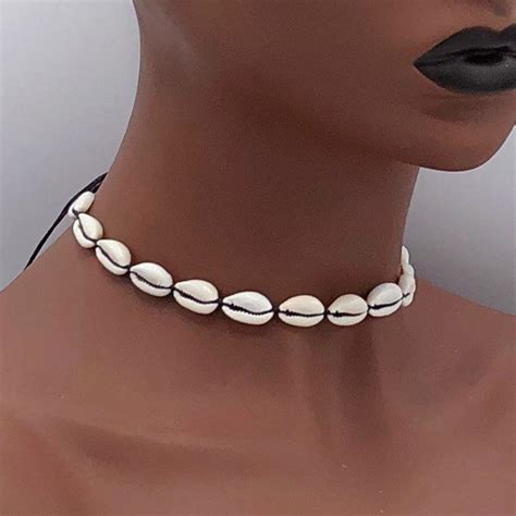 Cowrie Shell Necklace Vsco Girl Puka Shells Cowry Choker Etsy