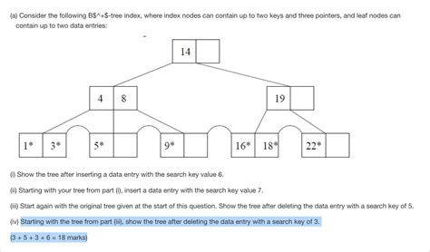 Solved A Consider The Following B Tree Index Where Chegg