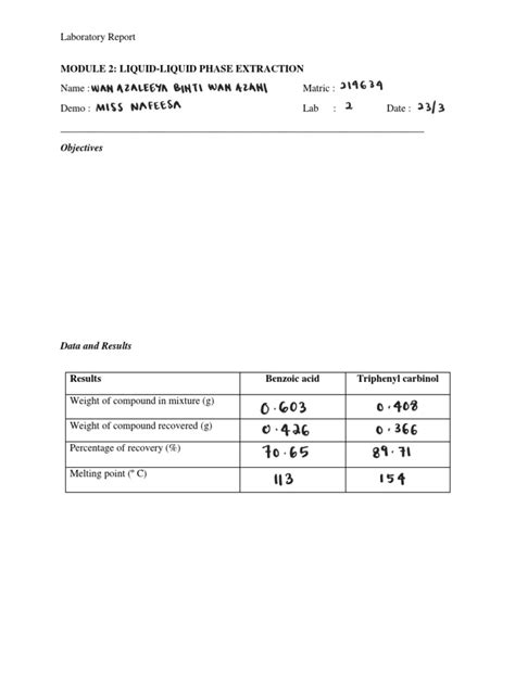 Lab Report Template 230507 092259 Pdf Conformational Isomerism Ester
