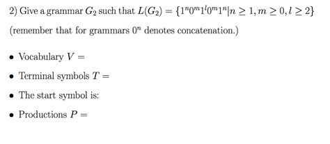 Solved Languages And Grammars Points Let G V Chegg