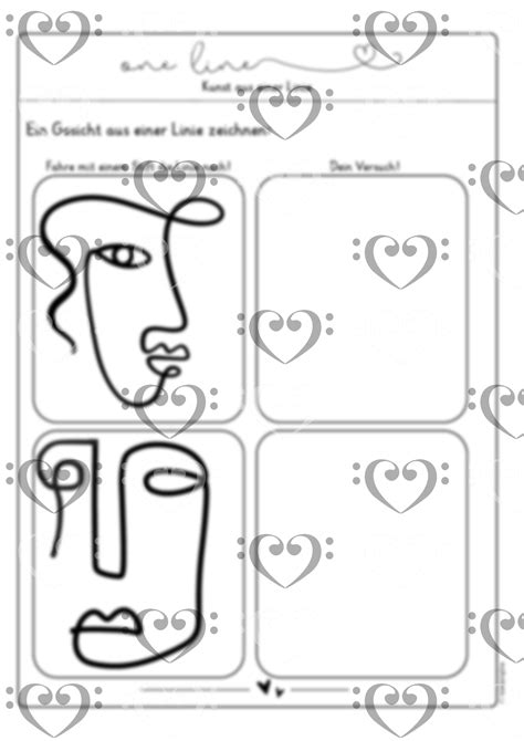 One Line Art Gesichter Zeichnen Mit Einer Linie Nach Picasso Notenjonglina 🎵 Unterricht