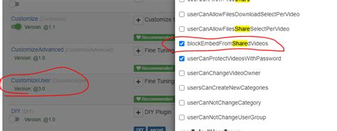 Disable Sharing Link And Menu For Embedded Videos When Login Is