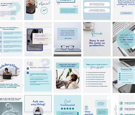 Virtual Assistant Social Media Canva Template Kit