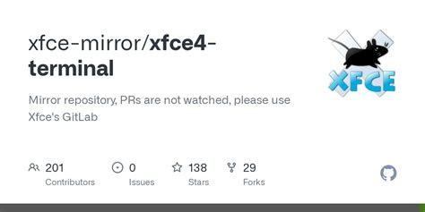 Github Xfce Mirrorxfce4 Terminal Mirror Repository Prs Are Not