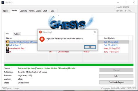 Error Injection Failed Reason Shown Below No Reason Public Client Support Questions