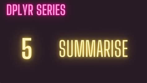 R Beginners Dplyrsummary To Summarise And Aggregate Your Data In R Youtube