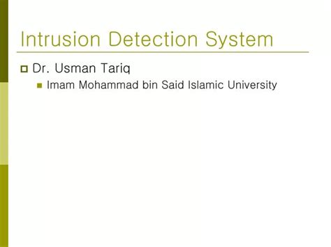 Ppt Intrusion Detection System Powerpoint Presentation Free Download