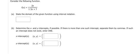 solved consider the following function f x 2x 2x 7 a