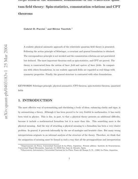 Pdf Steps Towards The Axiomatic Foundations Of The Relativistic