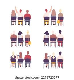 View Behind Sitting People Set Male Stock Vector Royalty Free Shutterstock