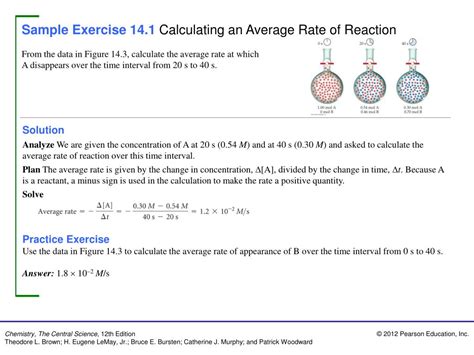 Ppt Sample Exercise 14 1 Calculating An Average Rate Of Reaction