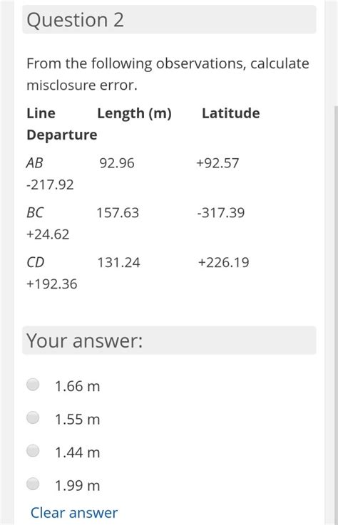Solved Question 2 From The Following Observations Calculate
