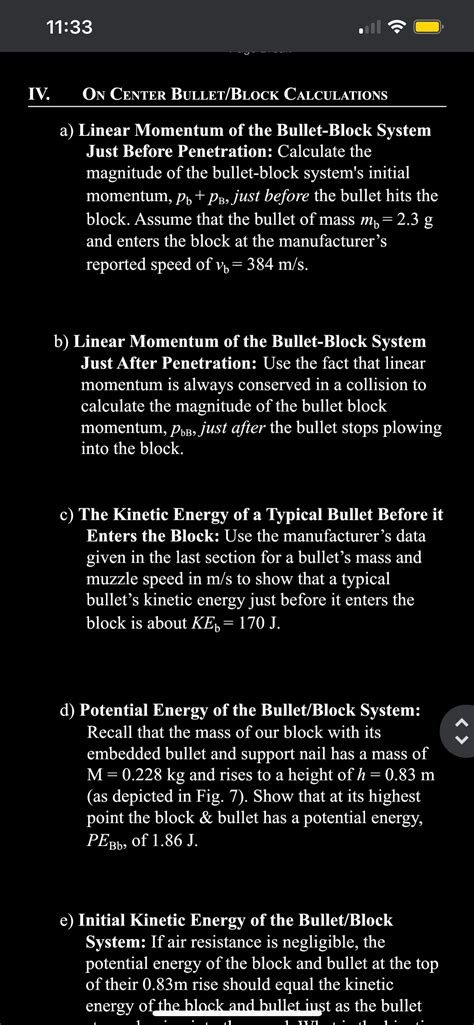 Solved 11 33iv ﻿on Center Bullet Block Calculationsa