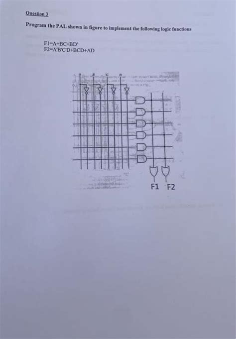 Solved Question 3 Program The Pal Shown In Figure To