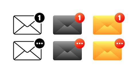 Premium Vector Notification Envelope Icons Different Styles Colors Notification Envelopes