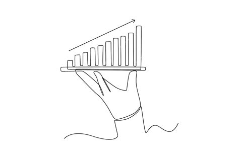 Premium Vector Single One Line Drawing Chart On Smartphone Screen