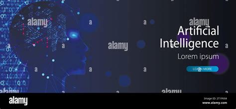 Artificial Intelligence Ai And Big Data Concept Machine Cyber Mind Humen Face With Binary