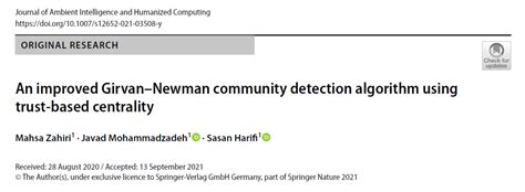 An Improved Girvannewman Community Detection Algorithm Using Trust