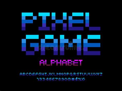 Pixel Font Stock Vector Illustration Of Uppercase Geometric 243697251