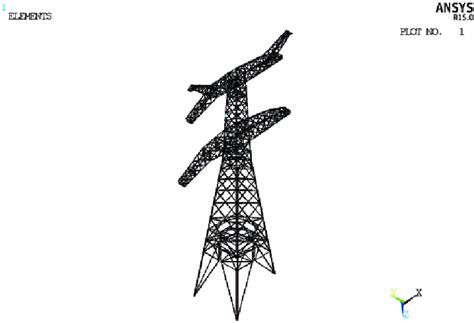 Finite Element Analysis Model Of The Transmission Tower Download Scientific Diagram