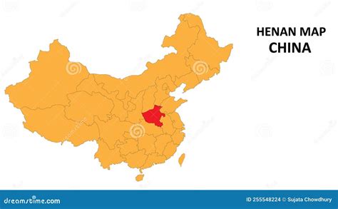 Henan Outline Map Cartoon Vector 323654961