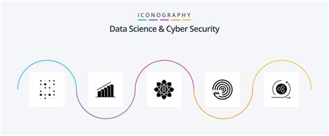 Data Science And Cyber Security Glyph 5 Icon Pack Including Api Scince