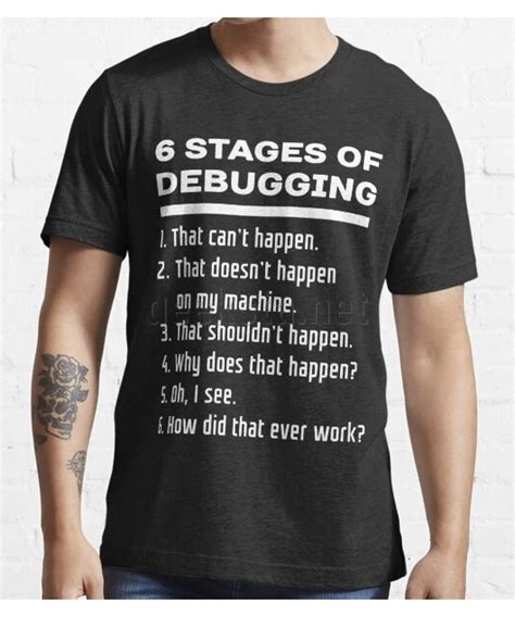 Six Stages Of Debugging Funny Software Development Design White Text