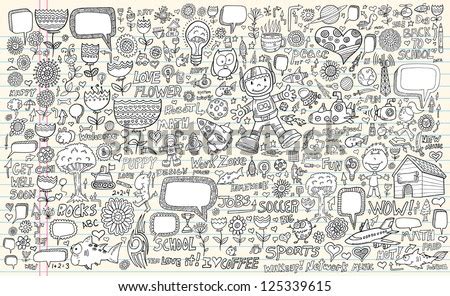 Notebook Doodle Design Elements Vector Set Stock Vector Royalty Free Shutterstock