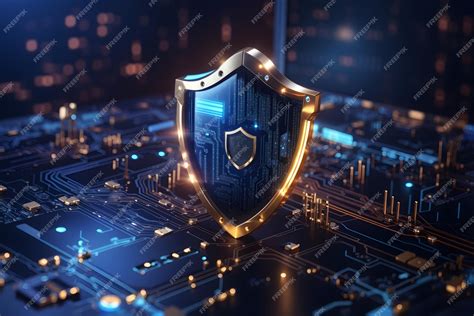 Hitech Shield Of Cyber Security Digital Data Network Protection Highspeed Connection Premium