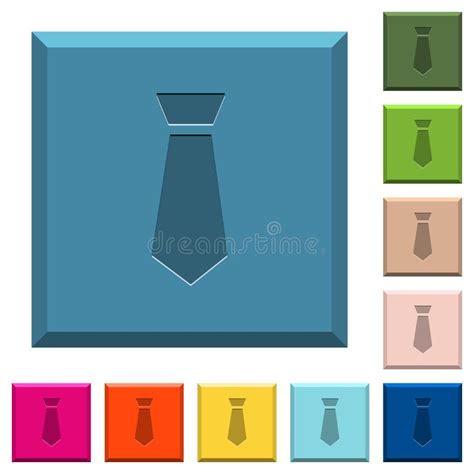 Tie Engraved Icons On Edged Square Buttons Stock Illustration Illustration Of Suit Elegance