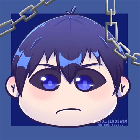 Ryō ZeroSwim Blue lock chibi heads Isagi