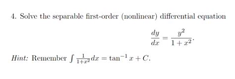 solved solve the separable first order nonlinear