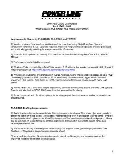 What S New In PLS CADD PLS POLE And Power Line Systems