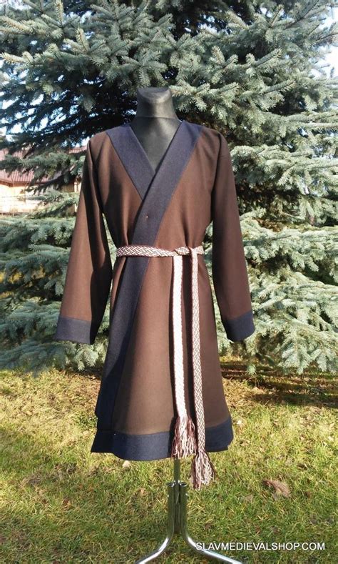 Early Medieval Scandinavian Viking Wool Coat Klappenrock For Viking Man