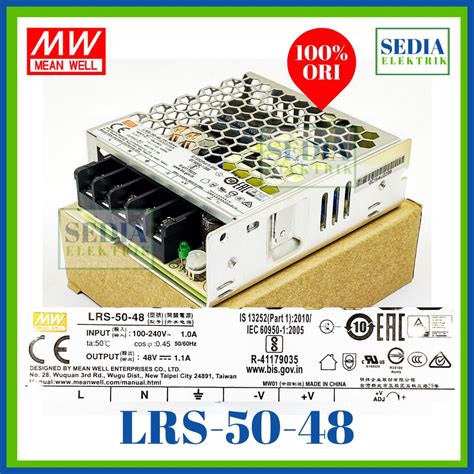 Jual Meanwell Power Supply Lrs 50 48 Lrs 50 48 Lrs50 48 Lrs5048