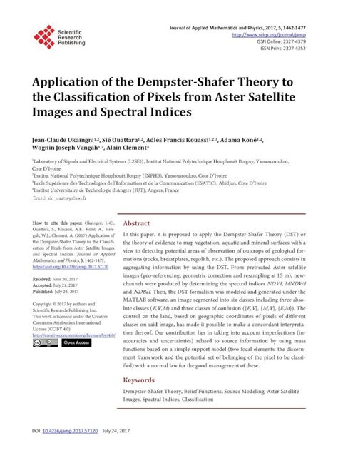 Pdf Application Of The Dempster Shafer Theory To The Through The