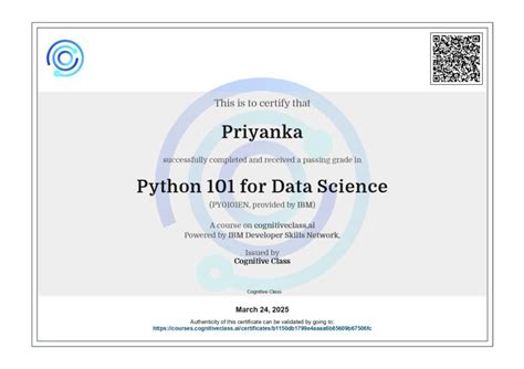 Python Ibm Cognitiveclass Certification Learning Tech Priyanka Akarapu