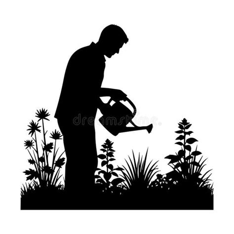 Person Watering Plants Stock Illustrations 2522 Person Watering