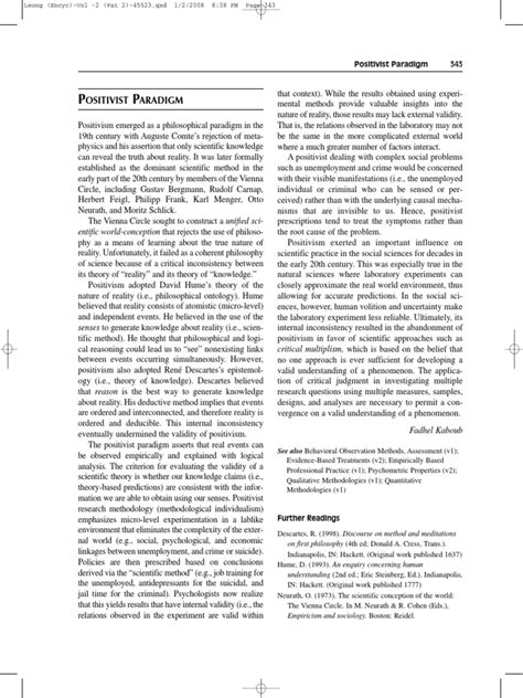2008 Positivist Paradigm Pdf Positivism Reality
