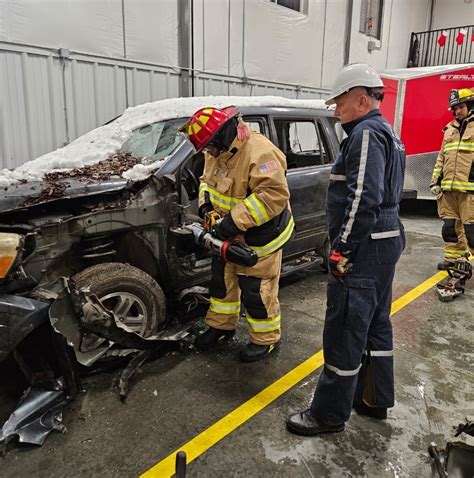Firefighters Take Part In Vehicle Extrication Training Exercise Times