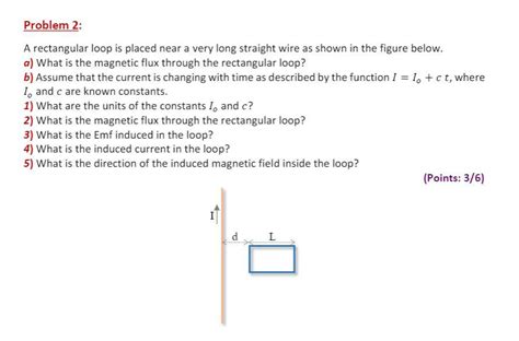 Solved Problem A Rectangular Loop Is Placed Near A Very Chegg