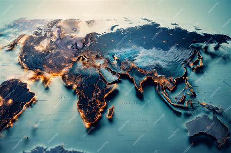 Premium Photo Global Network Connection World Map Abstract Technology Background