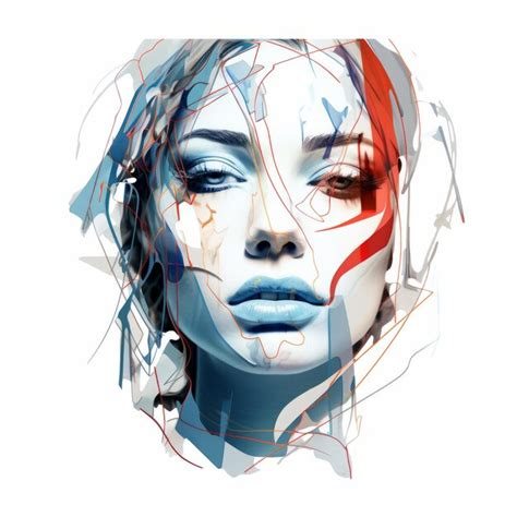 Premium Photo Transcendent Face A Modern Contrast Line Illustration