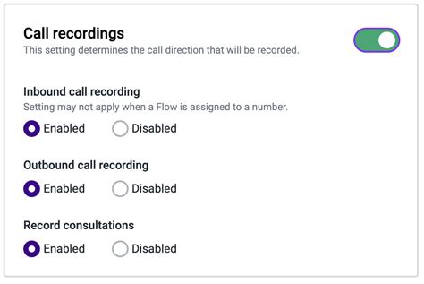 Preferences Call Recording Knowledge Base