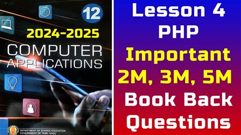 12th Computer Applications Lesson 4 Php Book Back Answer 2023 2024 Youtube